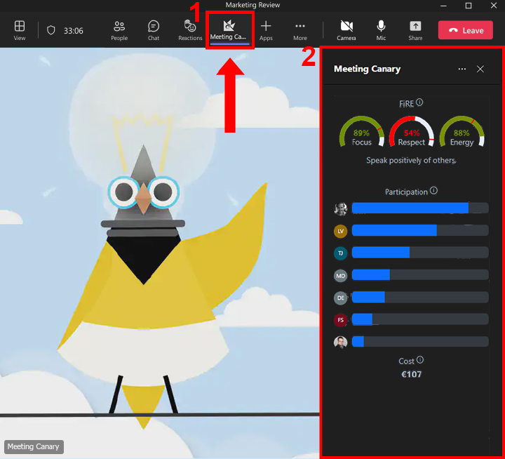 In Meeting Side Panel - Meeting Canary